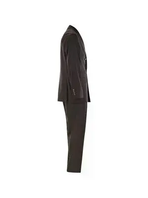 Brunello Cucinelli Double-breasted Virgin Wool Suit - Brown