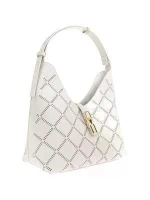 Furla Goccia Perforated Lock Tote - White