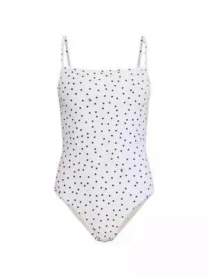 BY MALENE BIRGER Astrid Polka-dot Swimsuit - White