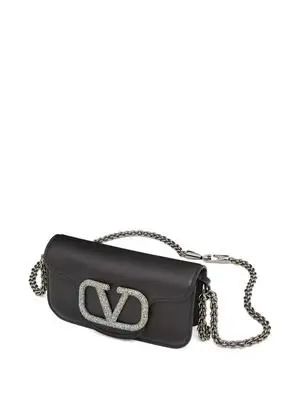 Valentino Garavani Locò Small Shoulder Bag With Jewel Logo - Black
