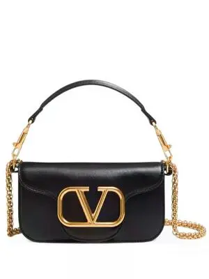 Valentino Garavani Locò Small Shoulder Bag In Calfskin - Black