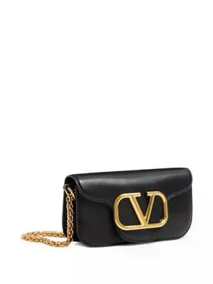 Valentino Garavani Locò Small Shoulder Bag In Calfskin - Black