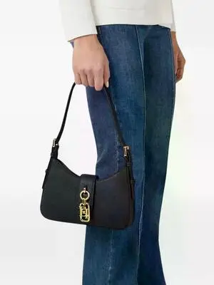 Elisabetta Franchi Small Shoulder Bag With Charm - Black