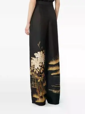 Max Mara Fluid Printed Silk Trousers