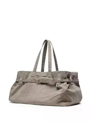 GOLDEN GOOSE Anthracite Canvas Tote Bag With Embroidery And Antique Silver Details