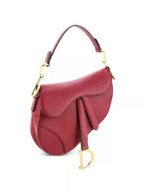 Dior Saddle Handbag Leather Mini Shoulder Bag - Red