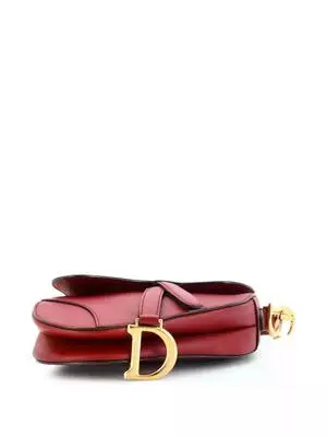 Dior Saddle Handbag Leather Mini Shoulder Bag - Red