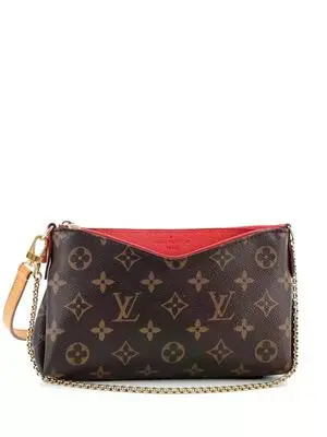 LOUIS VUITTON Pallas Monogram Canvas Clutch - Brown