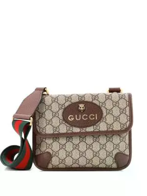 Gucci Gg Coated Canvas Neo Vintage Flap Messenger Small - Brown