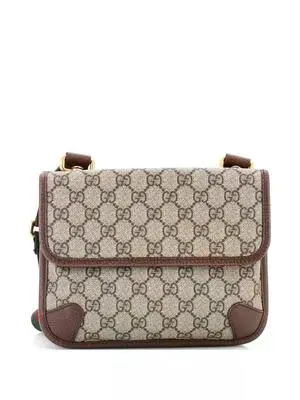 Gucci Gg Coated Canvas Neo Vintage Flap Messenger Small - Brown