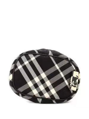 Burberry Wristlet Check Canvas Mini Bucket Bag - Black