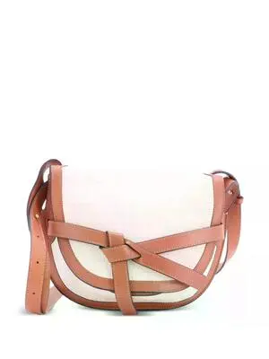 Loewe Gate Dual Anagram Canvas And Leather Shoulder Bag