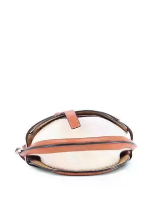 Loewe Gate Dual Anagram Canvas And Leather Shoulder Bag