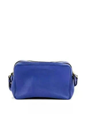Prada Double Zip Camera Vitello Phenix Medium Crossbody Bag - Blue