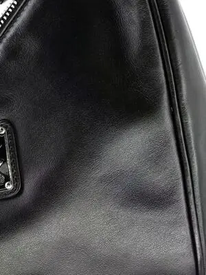 Prada Triangle Logo Zip Leather Crossbody Bag