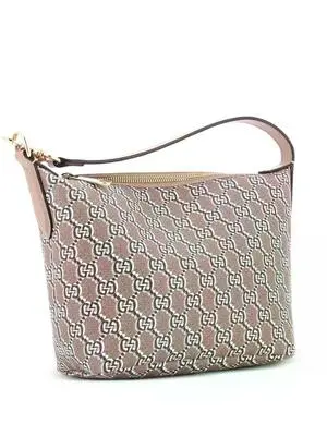 Gucci Ophidia Zip Shoulder Bag Gg Shadow Coated Canvas Super Mini Hobo Bag - Brown