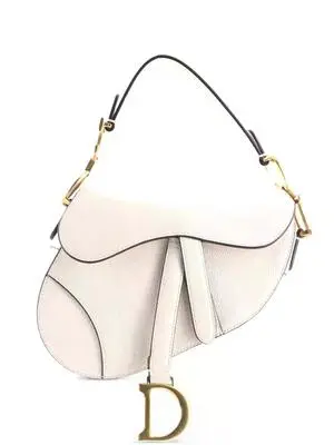 Dior Saddle Handbag Leather Mini Shoulder Bag White