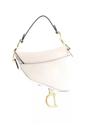 Dior Saddle Handbag Leather Mini Shoulder Bag - White