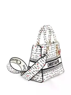 Dior Lady D-lite Embroidered Canvas Satchel - Multicolour