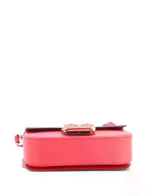 Prada Embleme Flap Bag Saffiano Leather Small Shoulder Bag - Red