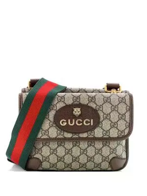 Gucci Neo Vintage Flap Messenger Gg Coated Canvas Crossbody Bag - Brown