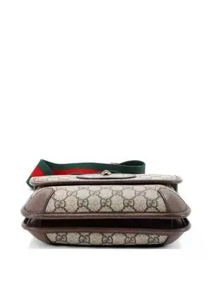 Gucci Neo Vintage Flap Messenger Gg Coated Canvas Crossbody Bag - Brown