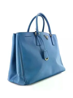 Prada Lux Saffiano Leather Large Tote Bag - Blue