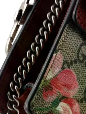 Gucci Dionysus Blooms Print Gg Coated Canvas Super Mini Crossbody Bag - Brown