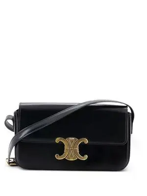 Celine Triomphe East-west Smooth Calfskin Shoulder Bag - Black