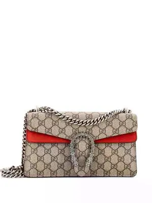 Gucci Dionysus Gg Coated Canvas Small Shoulder Bag With Crystal Embellishment - Brown