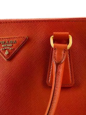 Prada Lux Saffiano Leather Large Tote Bag - Orange