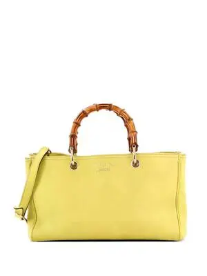 Gucci Bamboo Shopper Leather Medium Tote Bag - Yellow