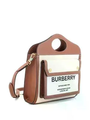 Burberry Logo Pocket Tote With Mini Crossbody Bag - Brown