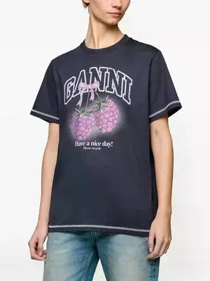 GANNI Graphic T-shirt - Blue