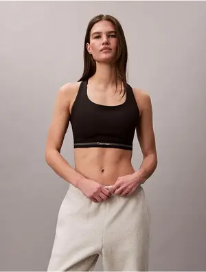 Calvin Klein Icon Sport Medium Impact Sports Bra - Black
