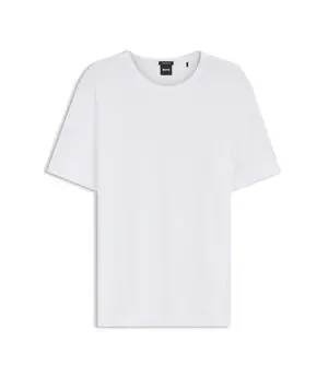 BOSS Cotton-linen T-shirt In A Regular Fit - White