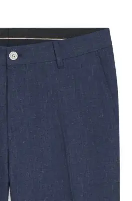 BOSS Slim-fit Linen Blend Trousers