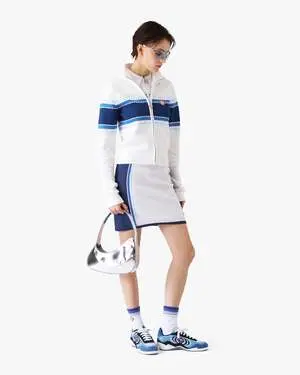 Casablanca Striped Mesh Bomber Jacket - Blue