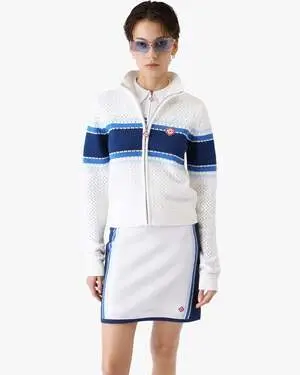 Casablanca Striped Mesh Bomber Jacket - Blue