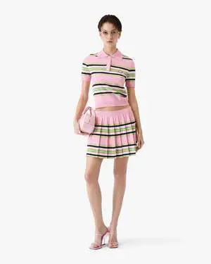 Casablanca Striped Fitted Polo Shirt - Green