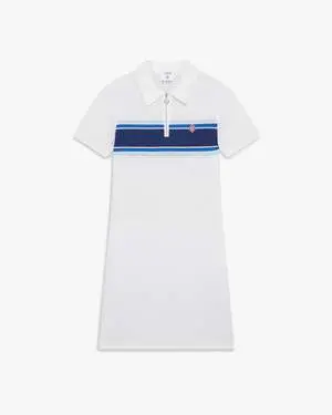 Casablanca Striped Mesh Midi Dress - Blue