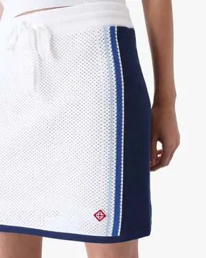 Casablanca Striped Mesh Mini Skirt - Blue