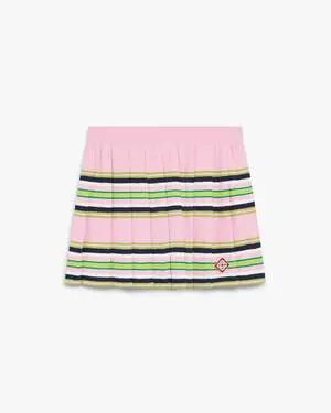 Casablanca Striped Pleated Mini Skirt - Green