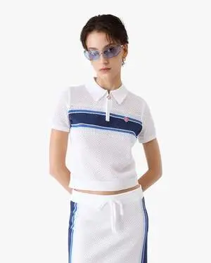Casablanca Striped Mesh Polo Shirt