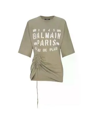 Balmain Club Print Drawstring T-shirt