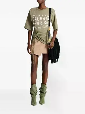 Balmain Club Print Drawstring T-shirt