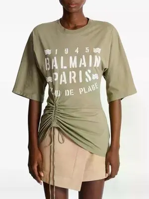 Balmain Club Print Drawstring T-shirt