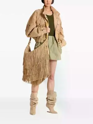 Balmain Large Fringed Shoulder Bag - Neutrals