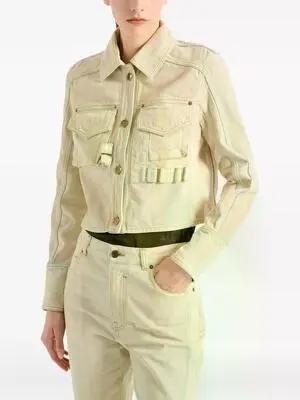 Balmain Faded Denim Cropped Jacket