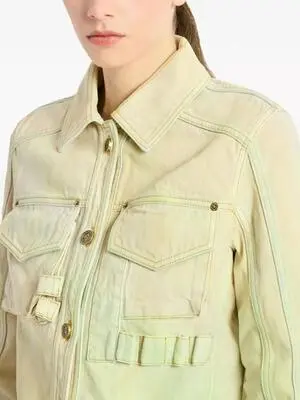 Balmain Faded Denim Cropped Jacket